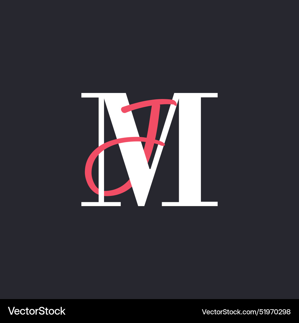 Letter mj logo perfectly blended initials Vector Image