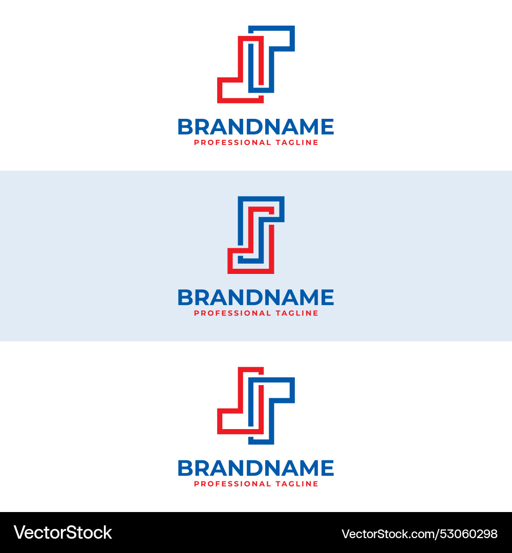 Letters jr monogram logo set suitable for any Vector Image