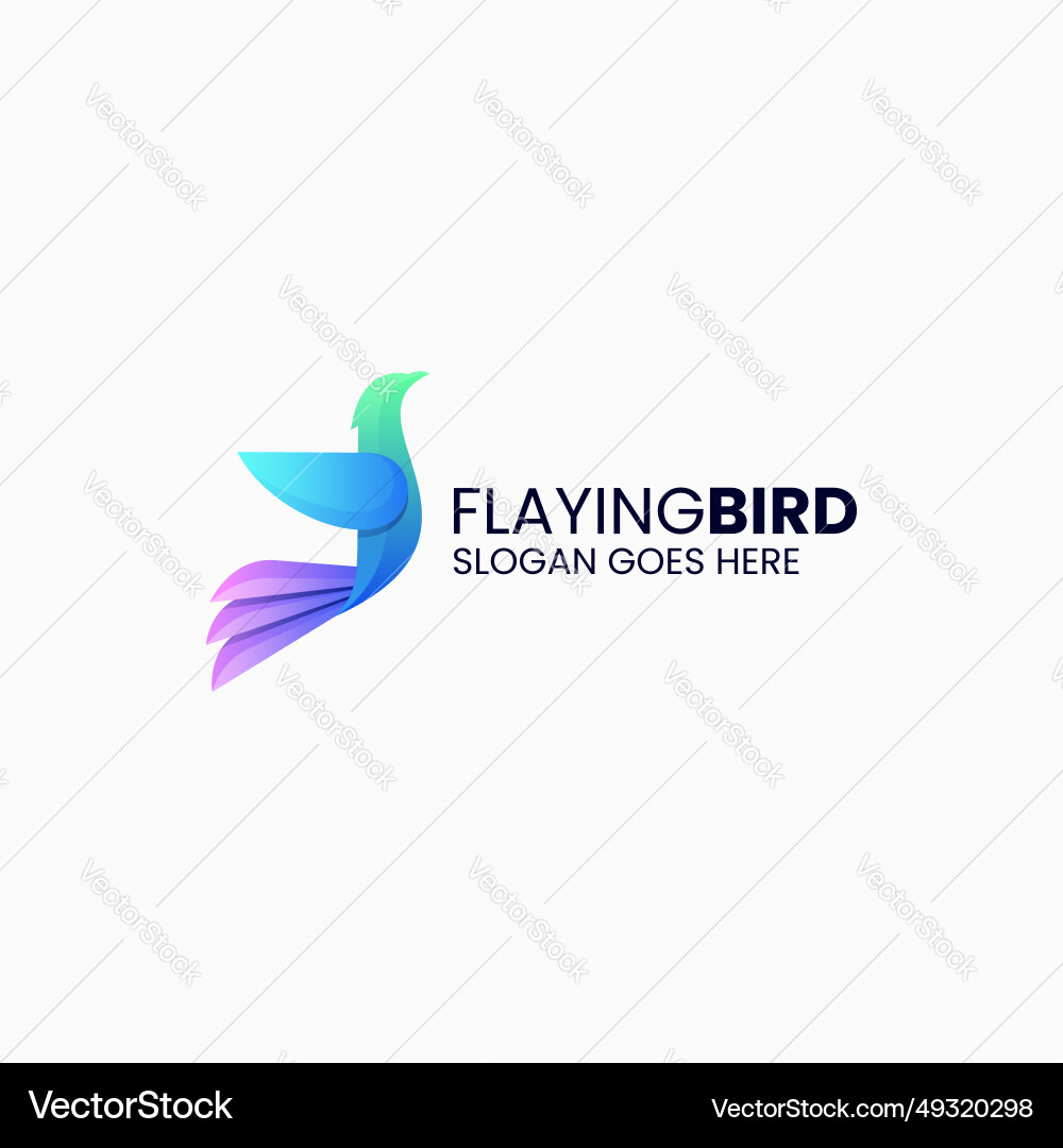 Logo flying bird gradient colorful style Vector Image