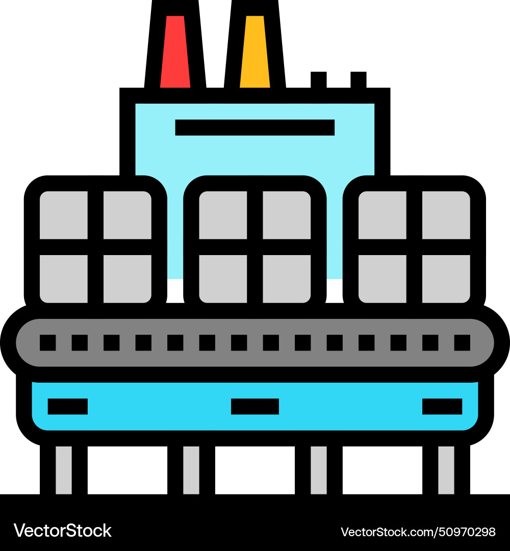 Material recovery facility mrf color icon Vector Image
