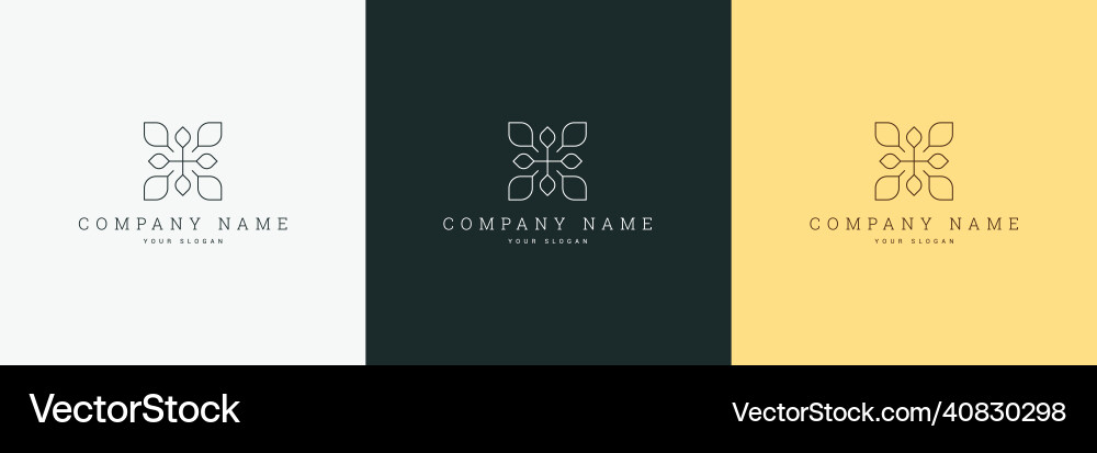 Minimal logo template and line art symbol icon Vector Image