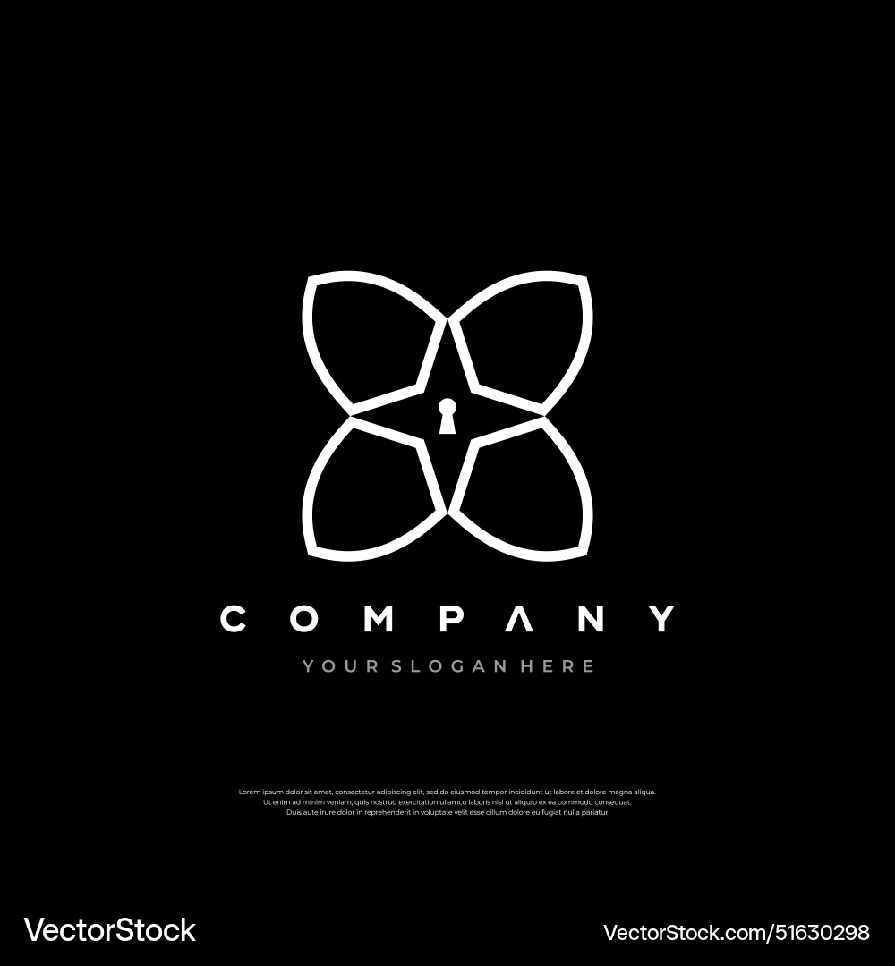 Minimalist floral emblem Royalty Free Vector Image