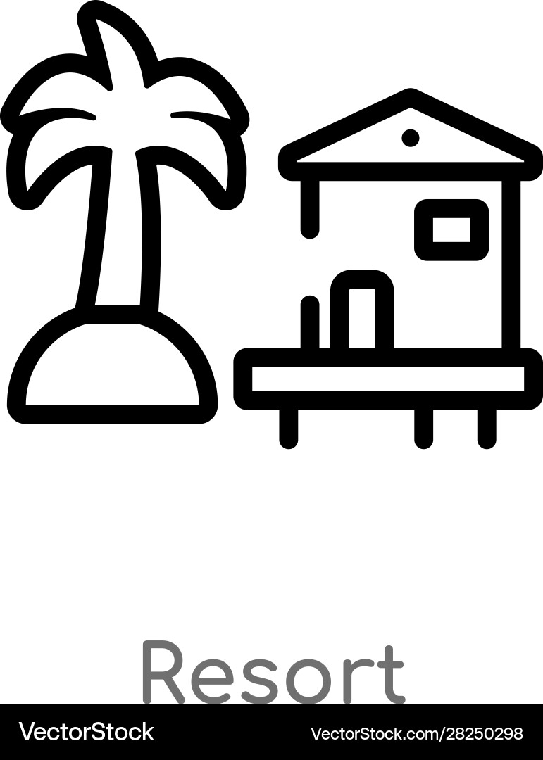 Outline resort icon isolated black simple line Vector Image