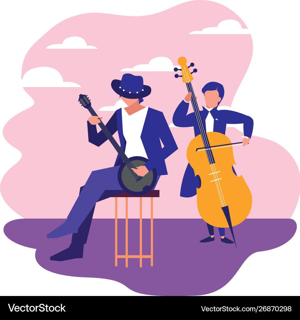 People musicians concert event design Royalty Free Vector