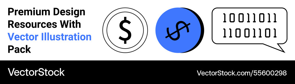 Premium design elements featuring dollar signs Vector Image