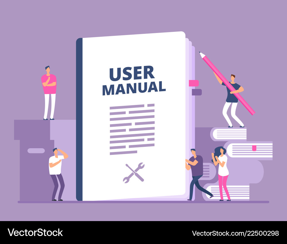 User manual concept people with guide instruction Vector Image