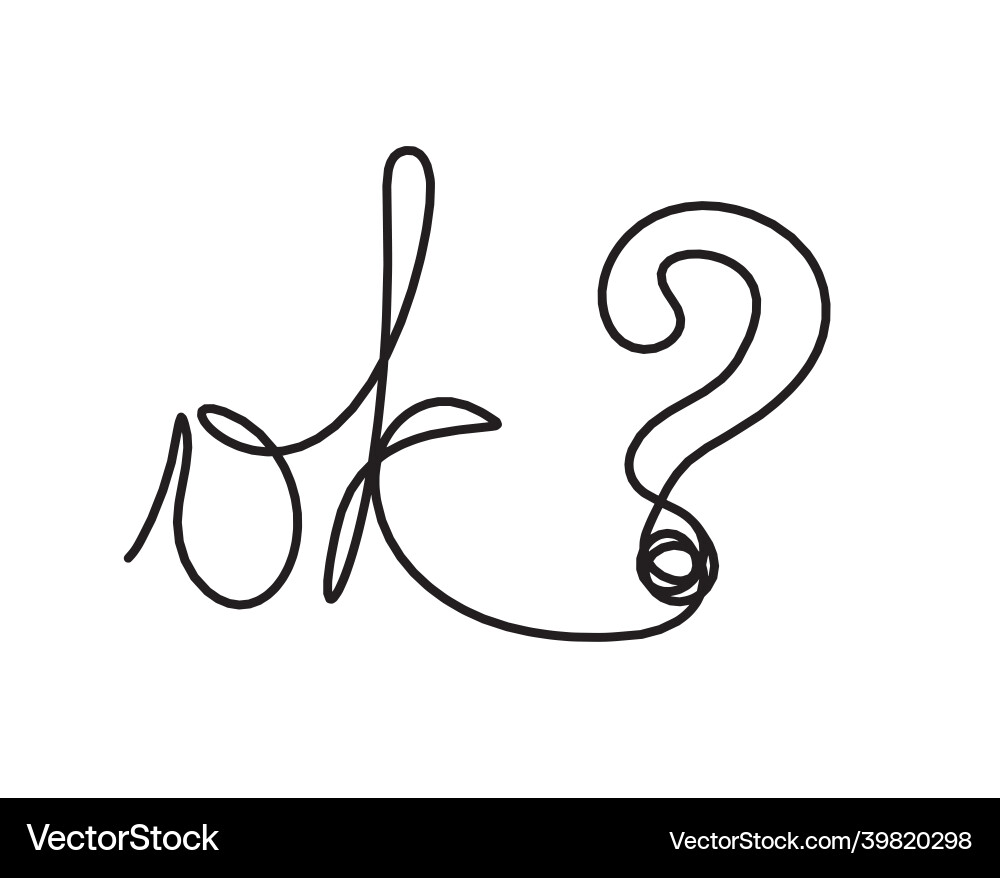 With question mark as continuous line drawing Vector Image