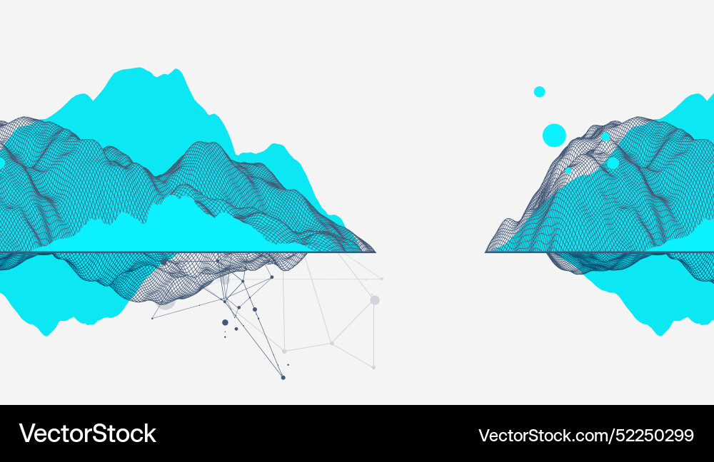 Abstract wireframe mountain background modern Vector Image