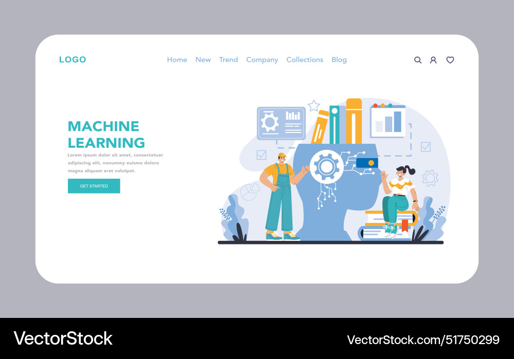 Ai model concept flat Royalty Free Vector Image