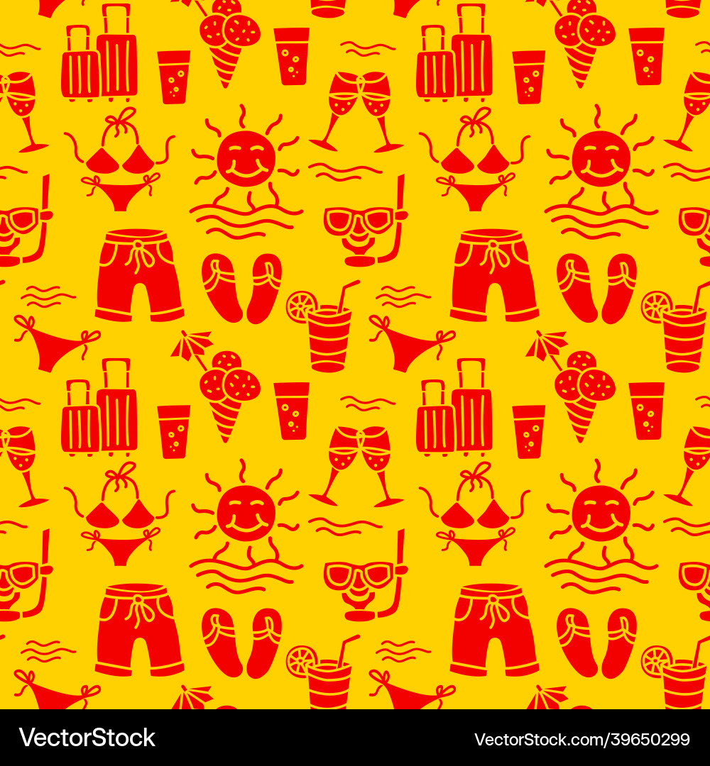 Beach resort colorful pattern Royalty Free Vector Image