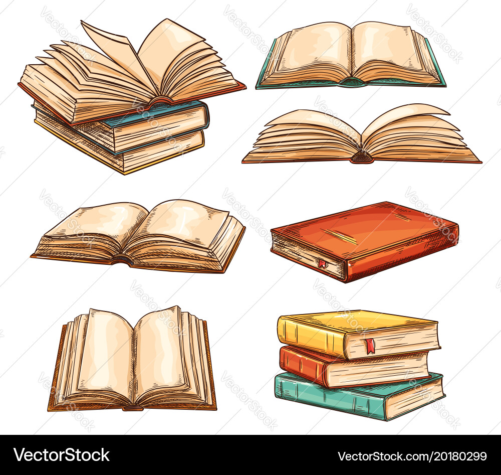 Books set Royalty Free Vector Image - VectorStock