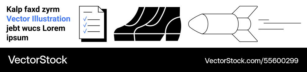 Checklist document racing tracks and rocket Vector Image