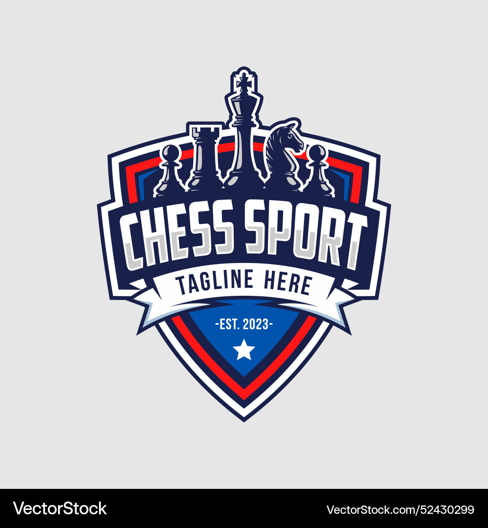 Chess logo sport design template emblem Royalty Free Vector