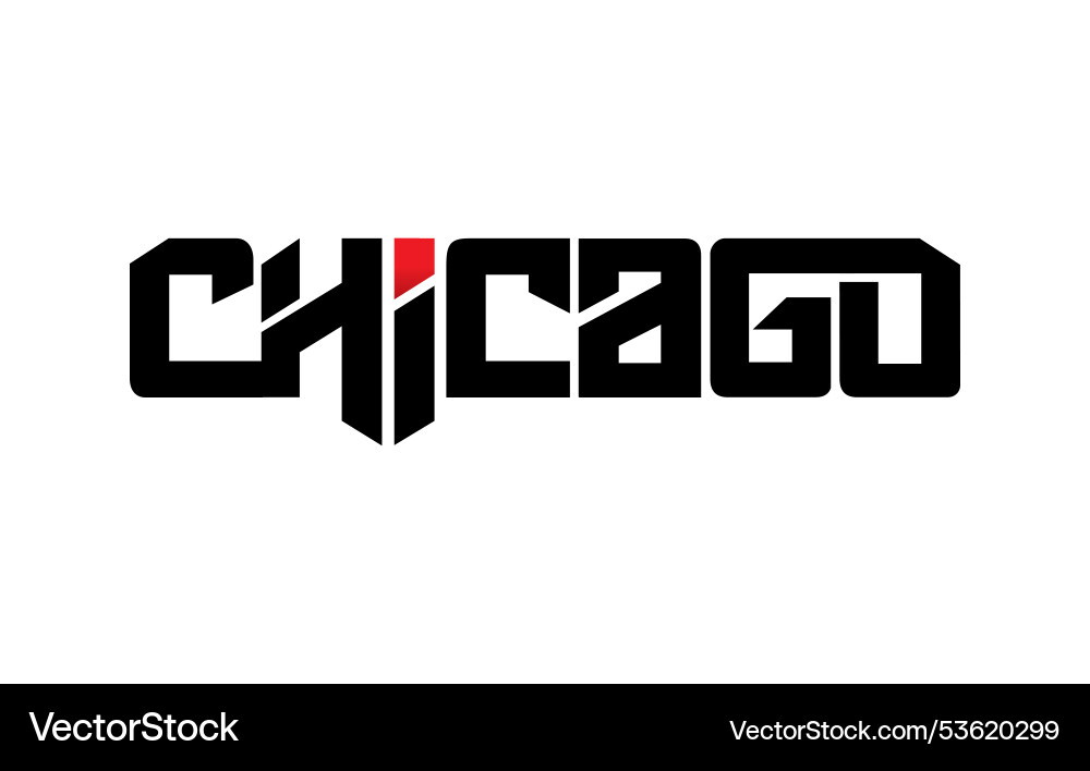 Chicago typography design Royalty Free Vector Image