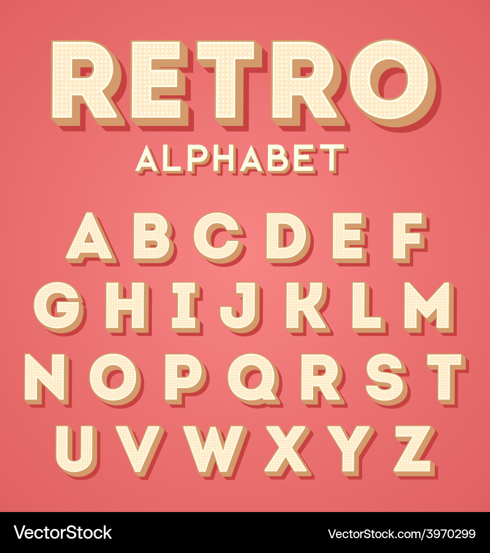 Colorful retro 3d characters set Royalty Free Vector Image