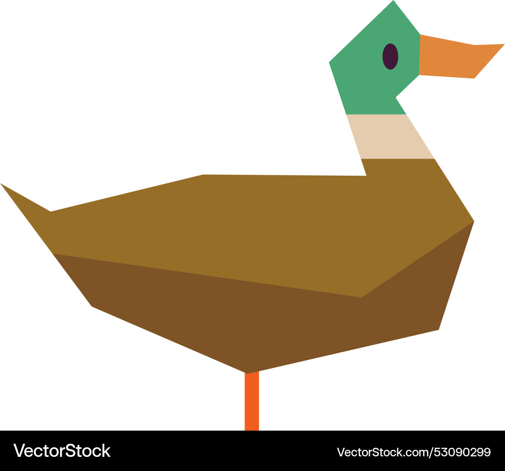 Duck polygonal icon color low poly bird Royalty Free Vector
