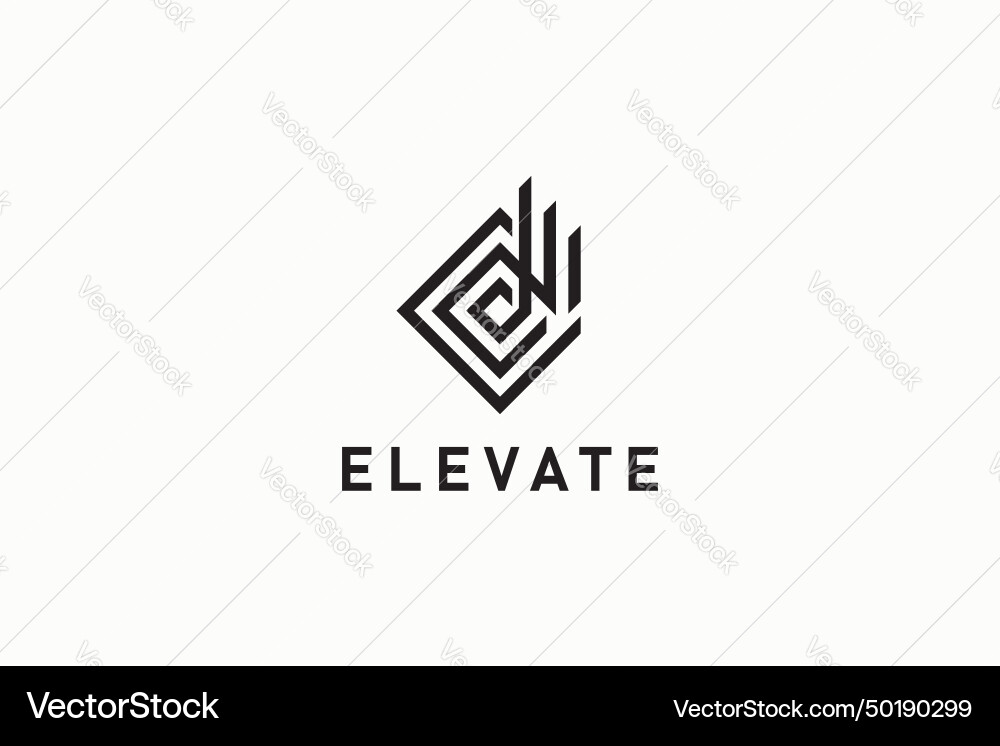 Elevate logo building construction Royalty Free Vector Image