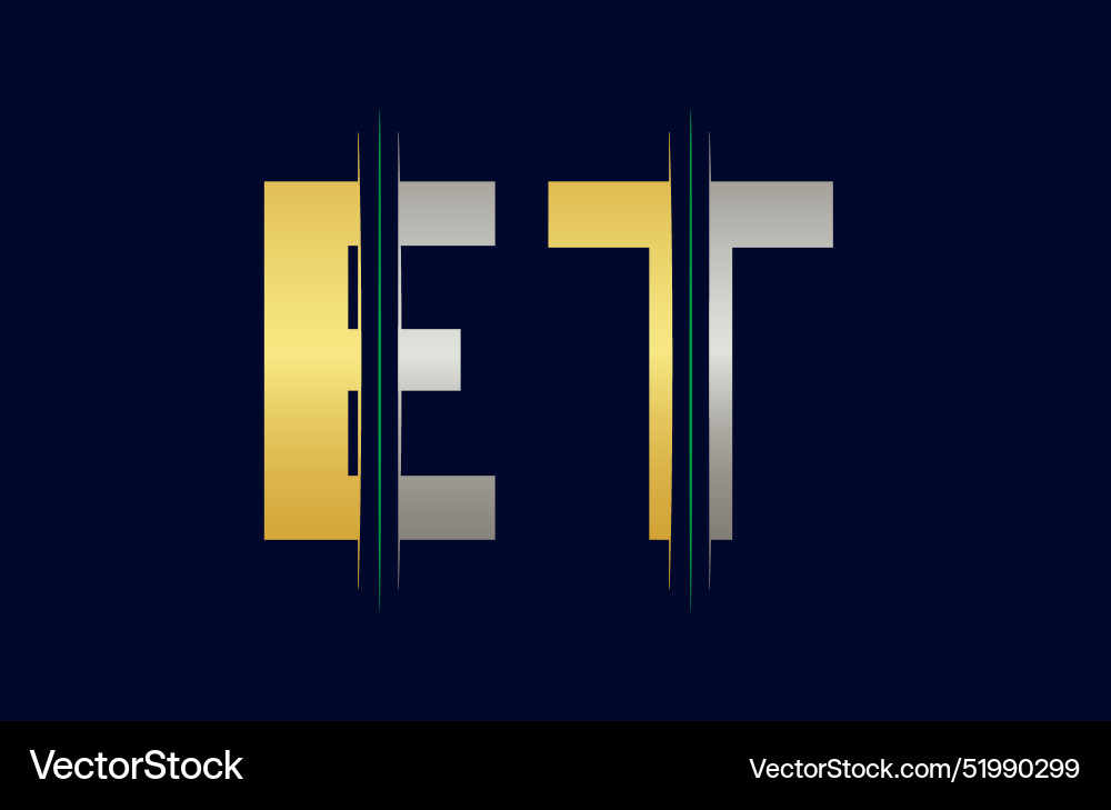 Et letter colorful logo in the circle Royalty Free Vector