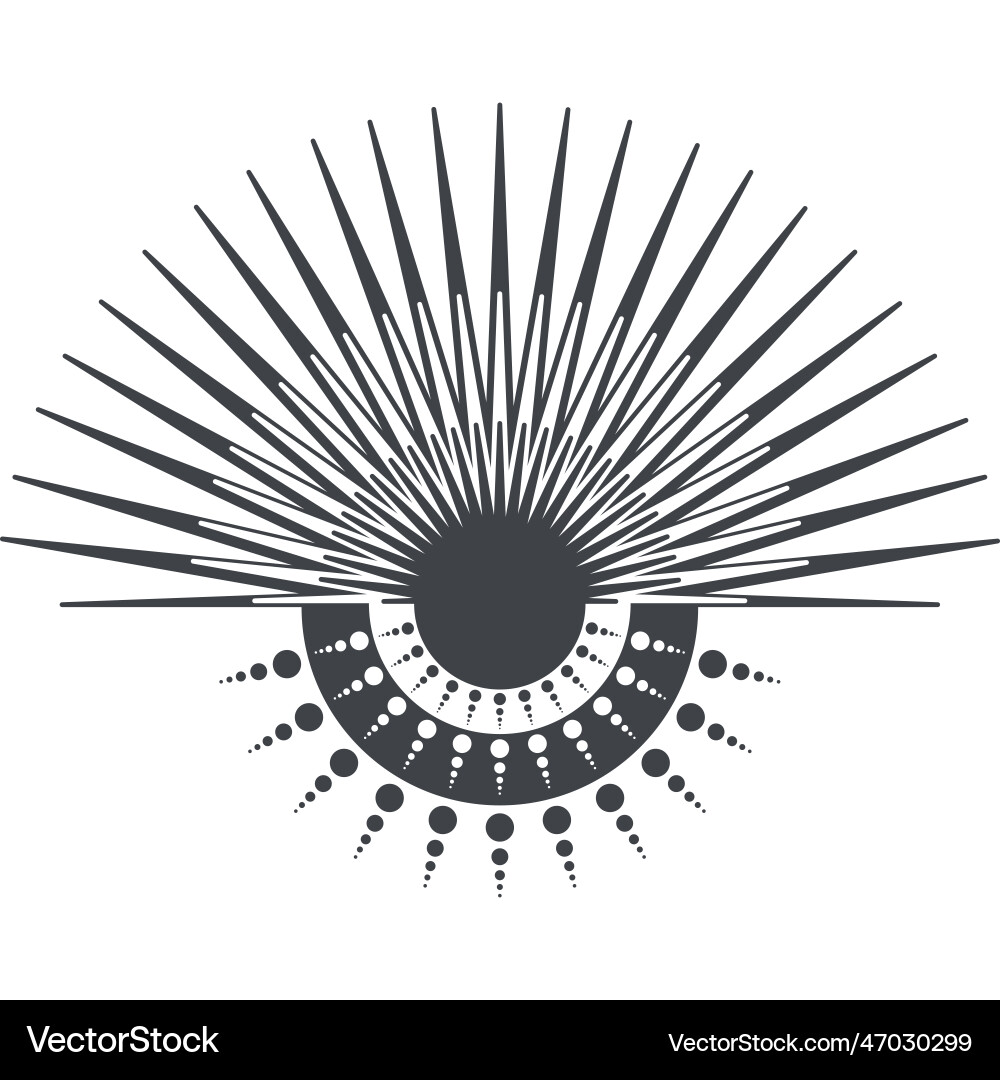 Ethnic tribal sun and moon design Royalty Free Vector Image