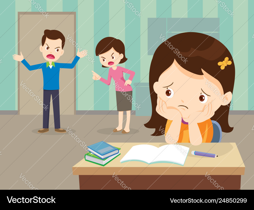 Family Argument - Conflict & Sadness Vector Image