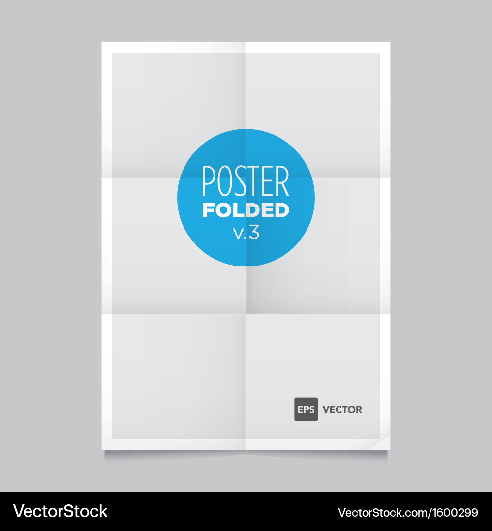 Folded Poster Template Royalty Free Vector Image