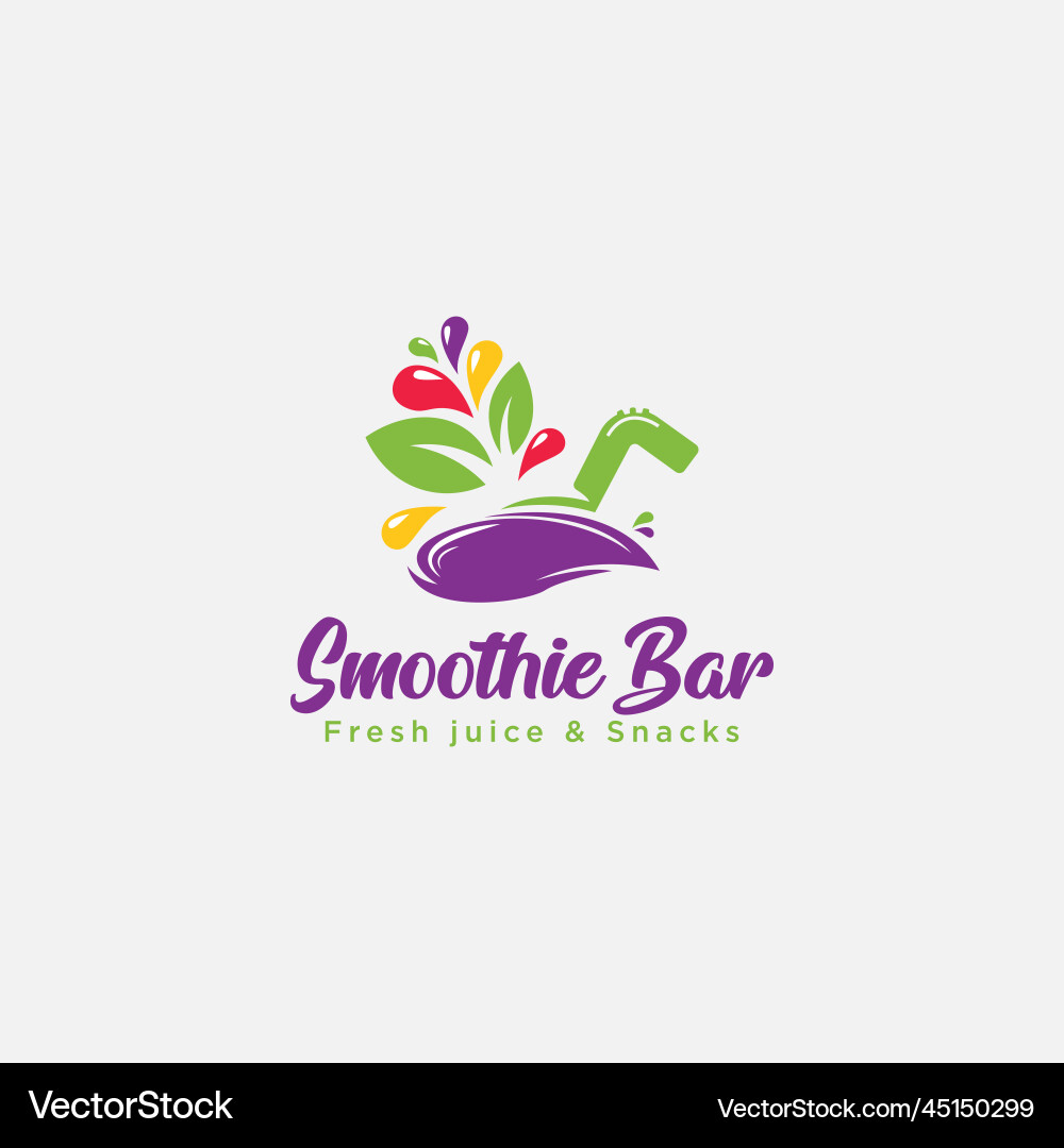 Glatte und Saft Bar Logo mit Snacks bunt Vektorbild