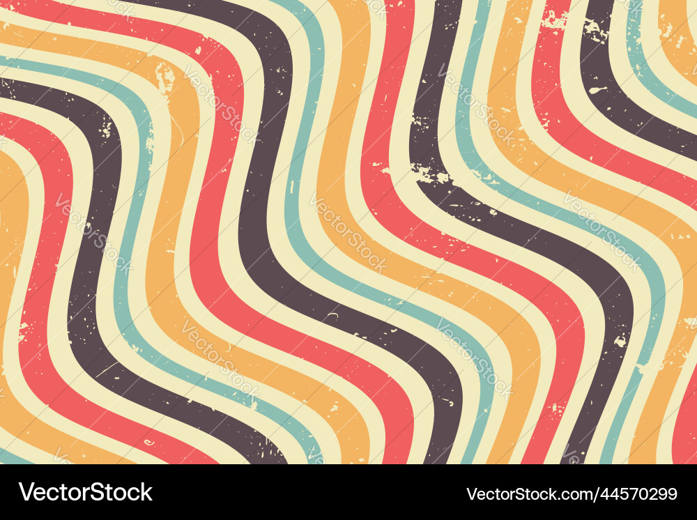 Groovy hippie 70s backgrounds with waves swirl Vector Image
