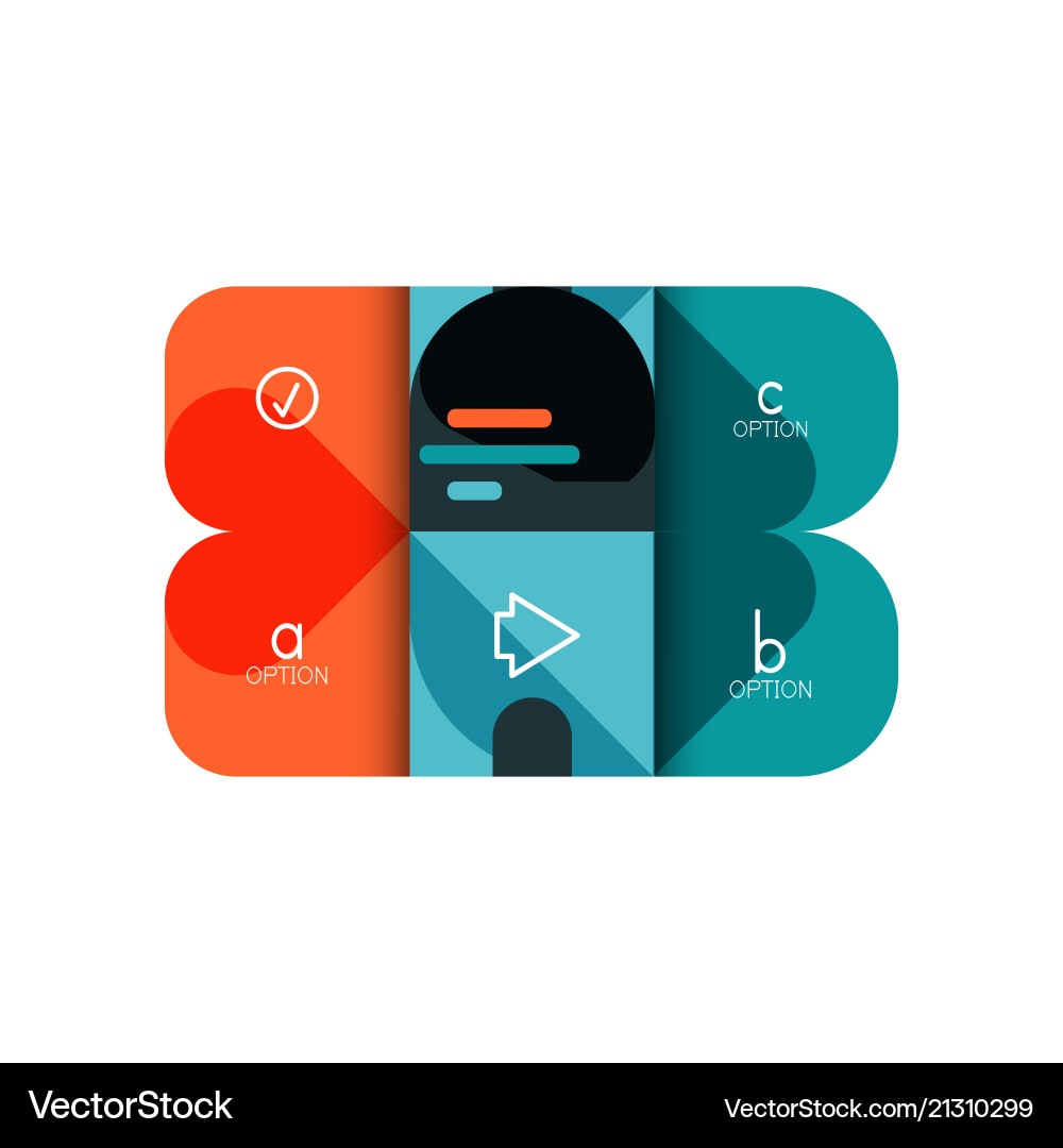 Infographics option and step by in rounded Vector Image