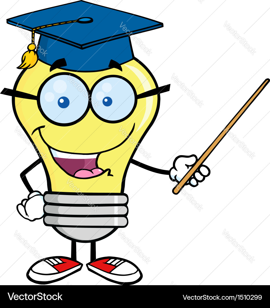 Light bulb school teacher Royalty Free Vector Image