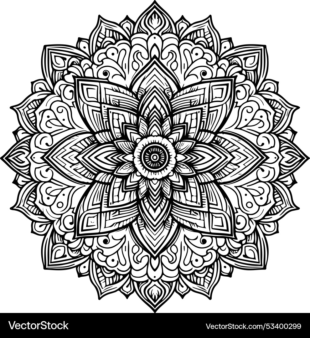 Line art mandala Royalty Free Vector Image - VectorStock