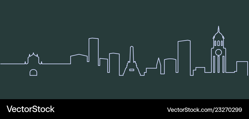 Manila single line skyline Royalty Free Vector Image