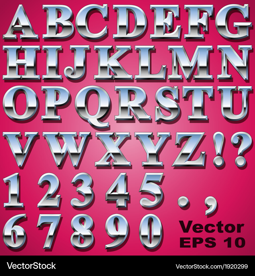 Metal letters Royalty Free Vector Image - VectorStock