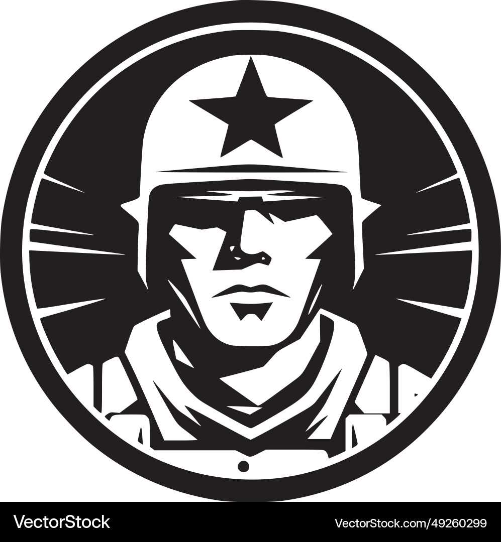 Military - minimalist and simple silhouette Vector Image