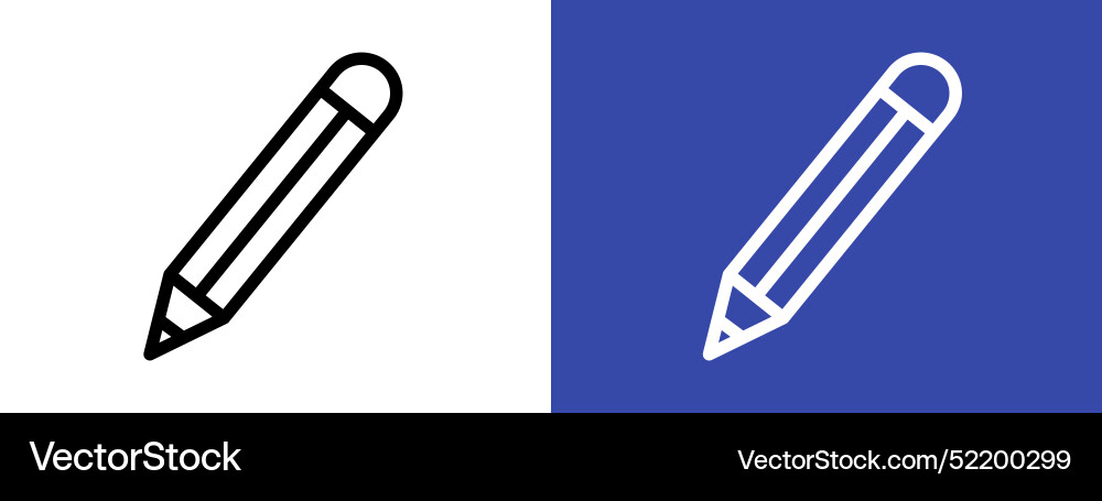 Pencil icon logo sign set outline Royalty Free Vector Image