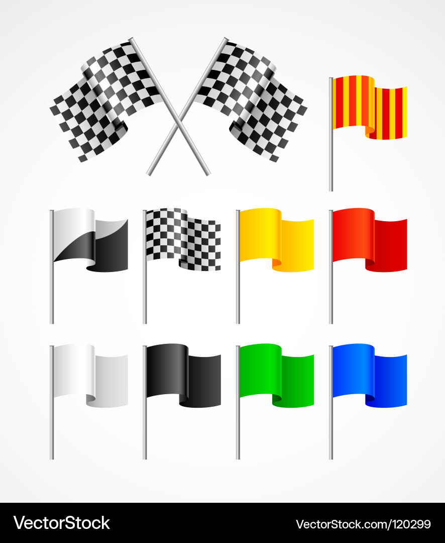 Racing Flags Set Royalty Free Vector Image - VectorStock