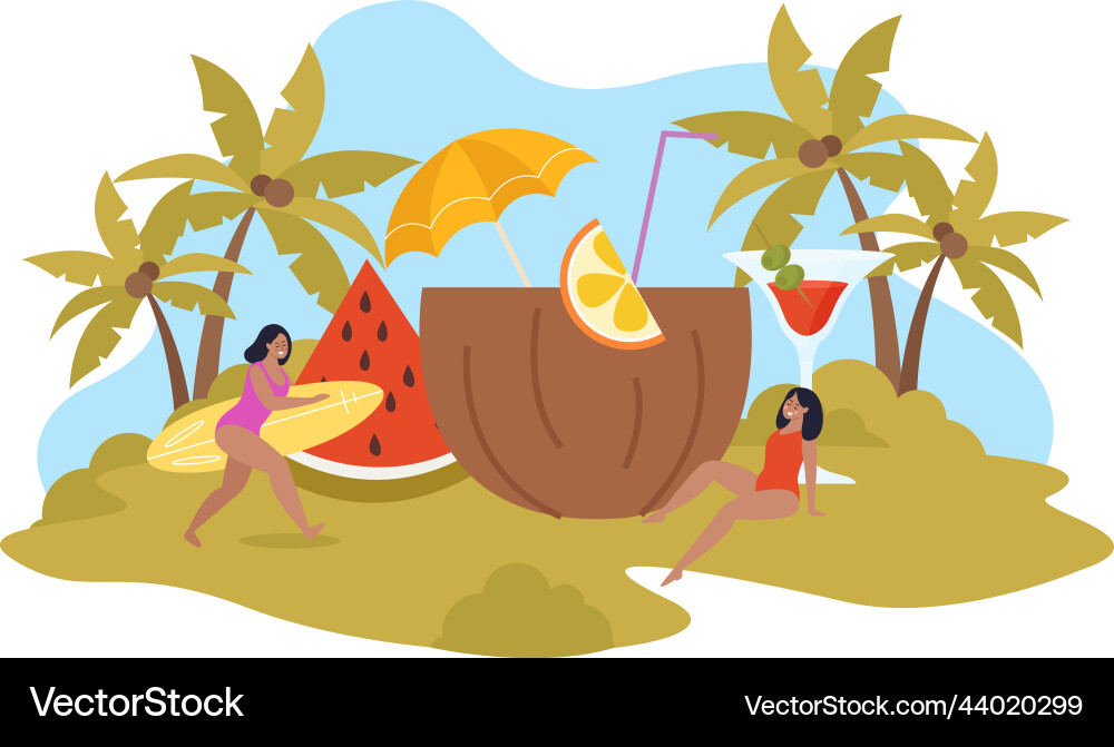 Relax and chill flat background Royalty Free Vector Image