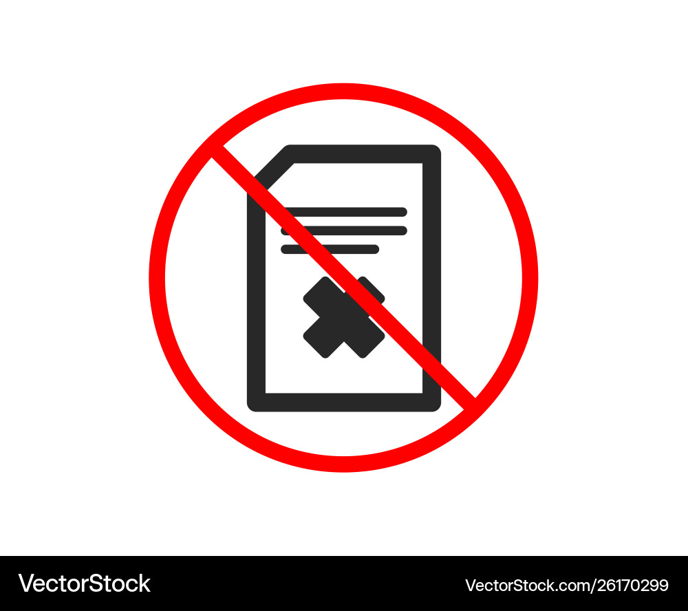 Remove document icon delete file sign Royalty Free Vector