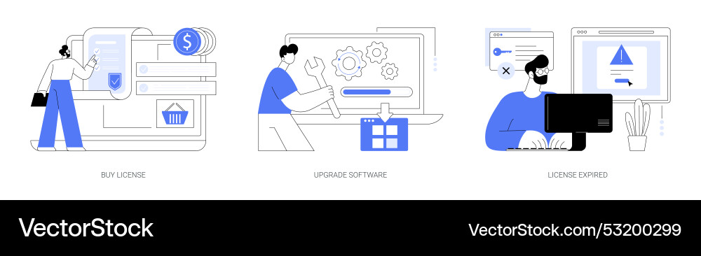 Software license isolated cartoon Royalty Free Vector Image