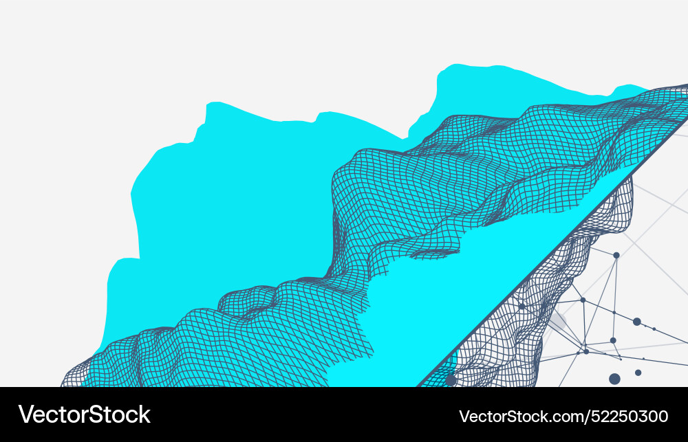 Abstract wireframe mountain background modern Vector Image