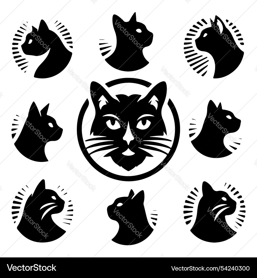 Artistic cat profile silhouette design Royalty Free Vector