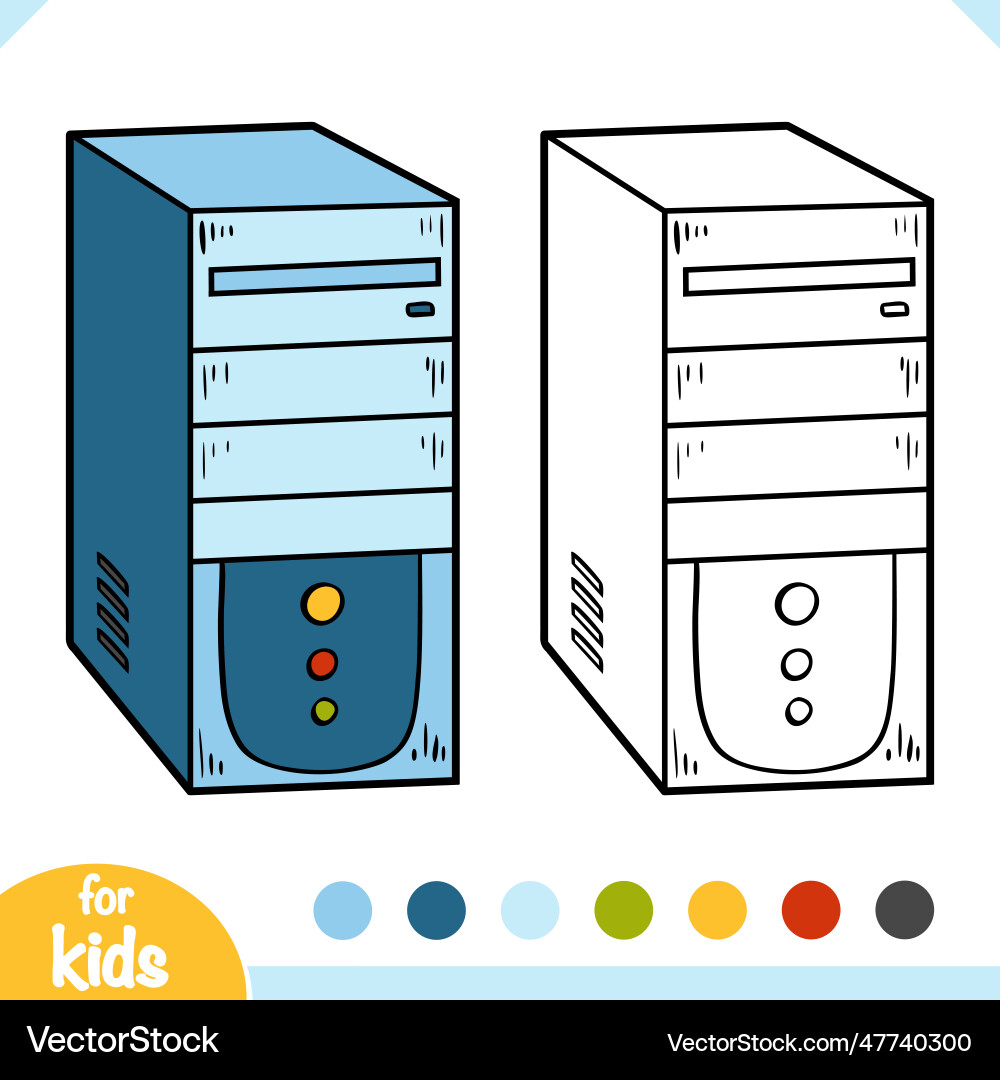 Coloring book system unit Royalty Free Vector Image