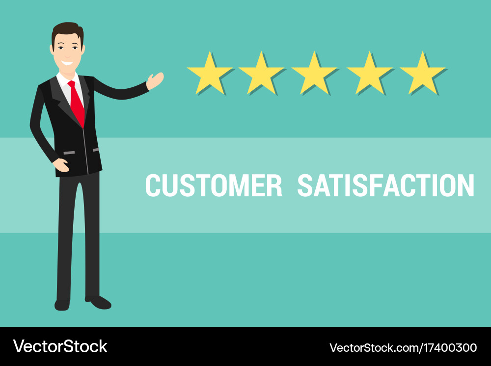 Customer satisfaction with businessman and star Vector Image
