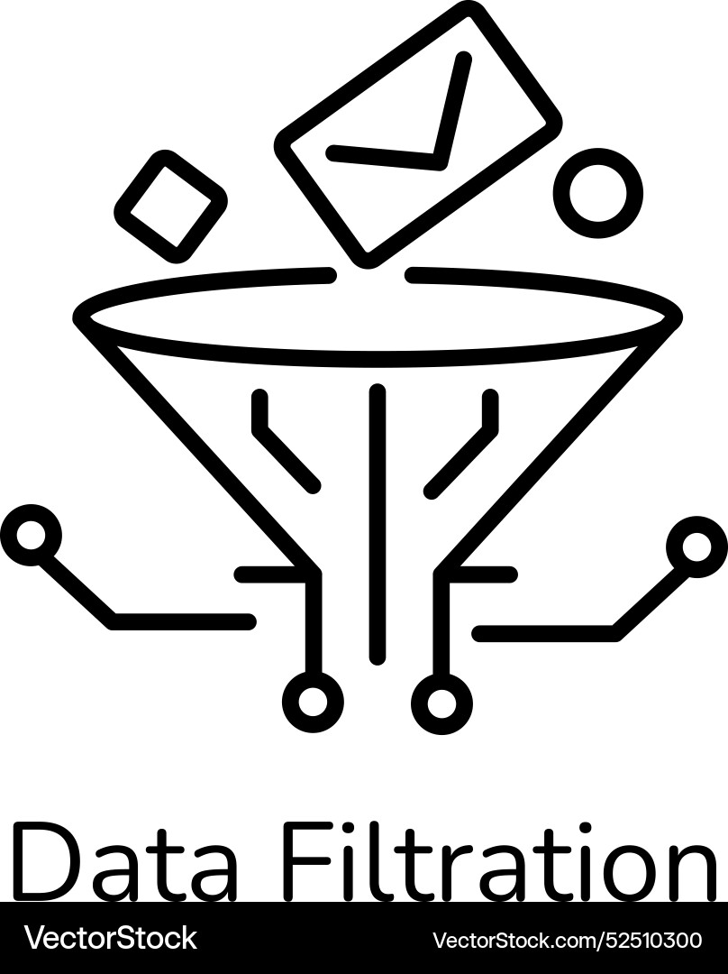 Data filtration Royalty Free Vector Image - VectorStock