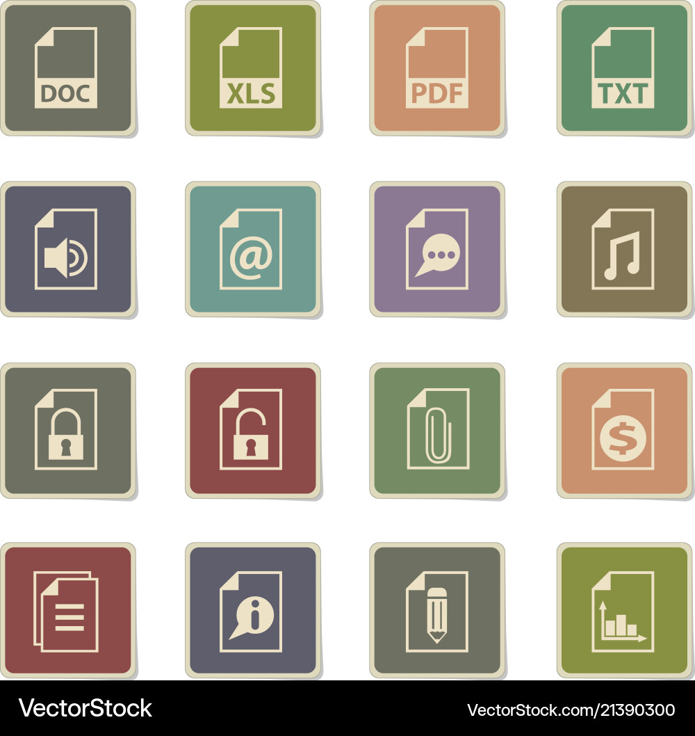 Document Icon Set Royalty Free Vector Image Vectorstock