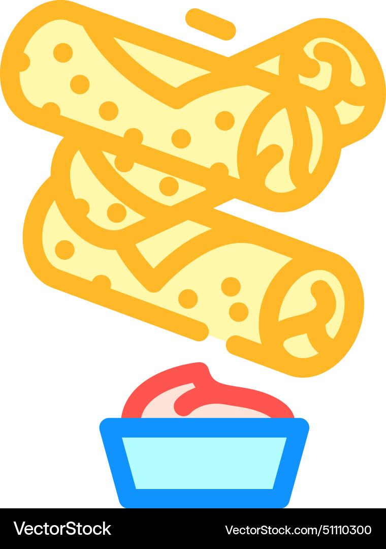 Egg roll fast food color icon Royalty Free Vector Image