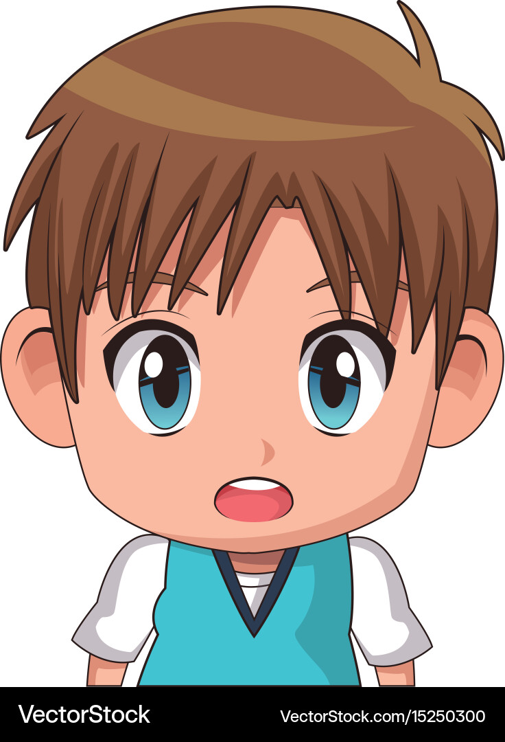 Face cute anime tennager facial expression Vector Image