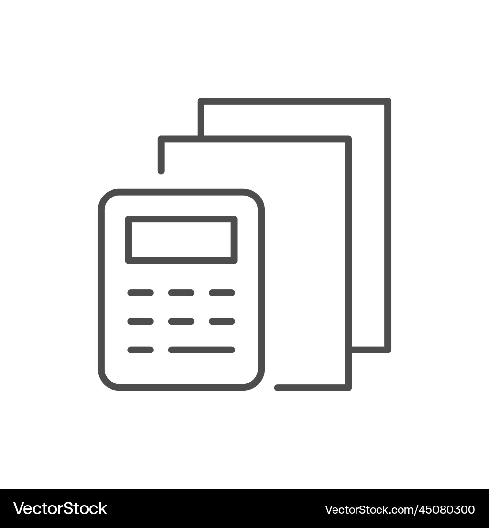 Financial calculation line outline icon Royalty Free Vector