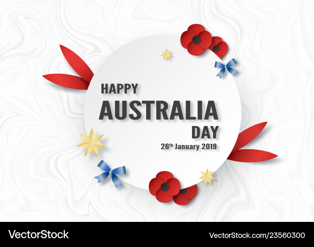 Happy australia day on 26 january template design Vector Image