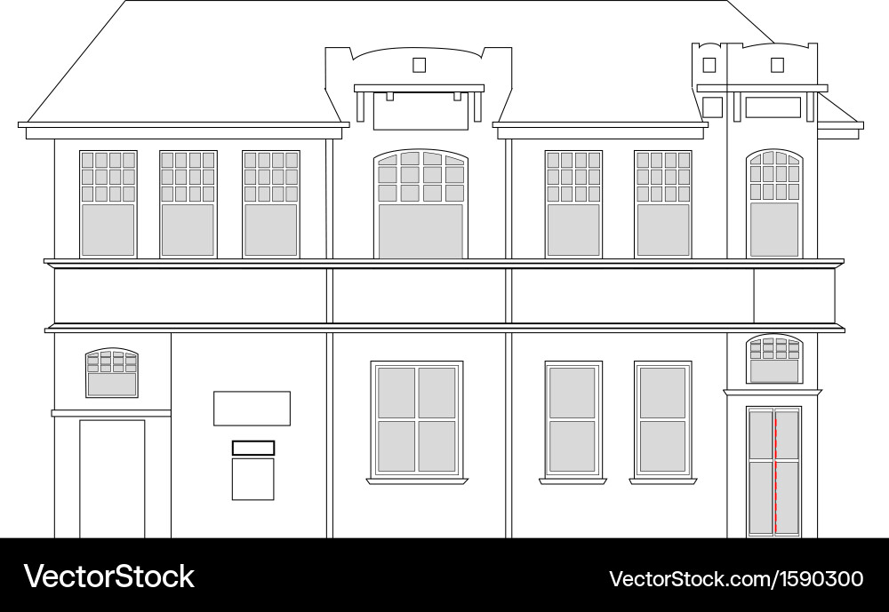 Heritage mansion building Royalty Free Vector Image