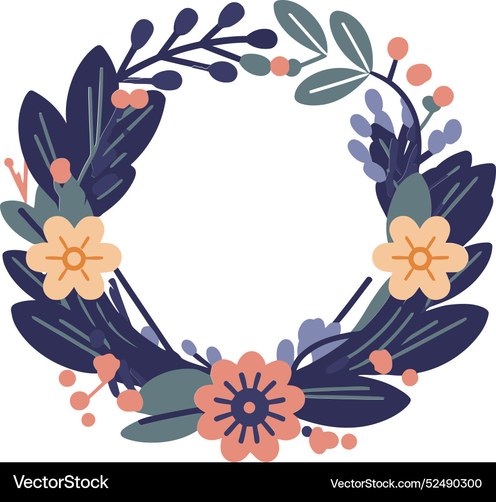 Holiday floral rings wreath array Royalty Free Vector Image